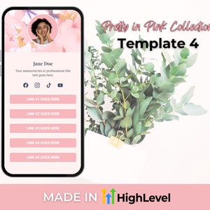 Pink Link in Bio Templates: Beauty Theme, Highlevel Alternative - Etsy