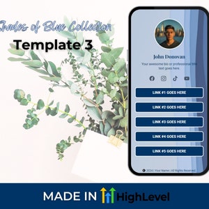 Blue Link in Bio Templates: Highlevel, Instagram, Linktree Alternative ...