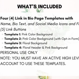 Pink Link in Bio Templates: Beauty Theme, Highlevel Alternative - Etsy