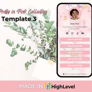 Pink Link in Bio Templates: Beauty Theme, Highlevel Alternative - Etsy