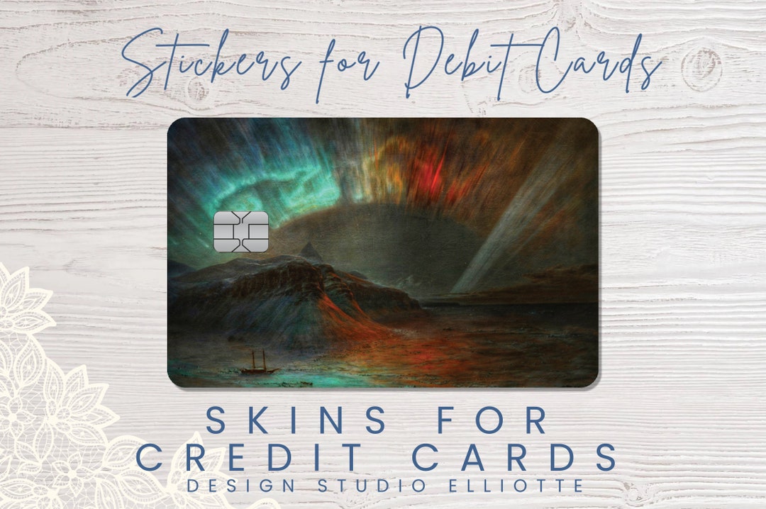 Credit Card Skin, Vintage Art, Aurora Borealis, Night Sky ...