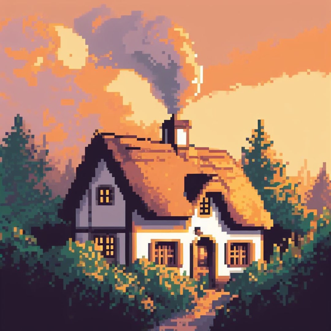 Peaceful Cottage Cross Stitch Pattern PDF, Fall, Aesthetic, Instant ...