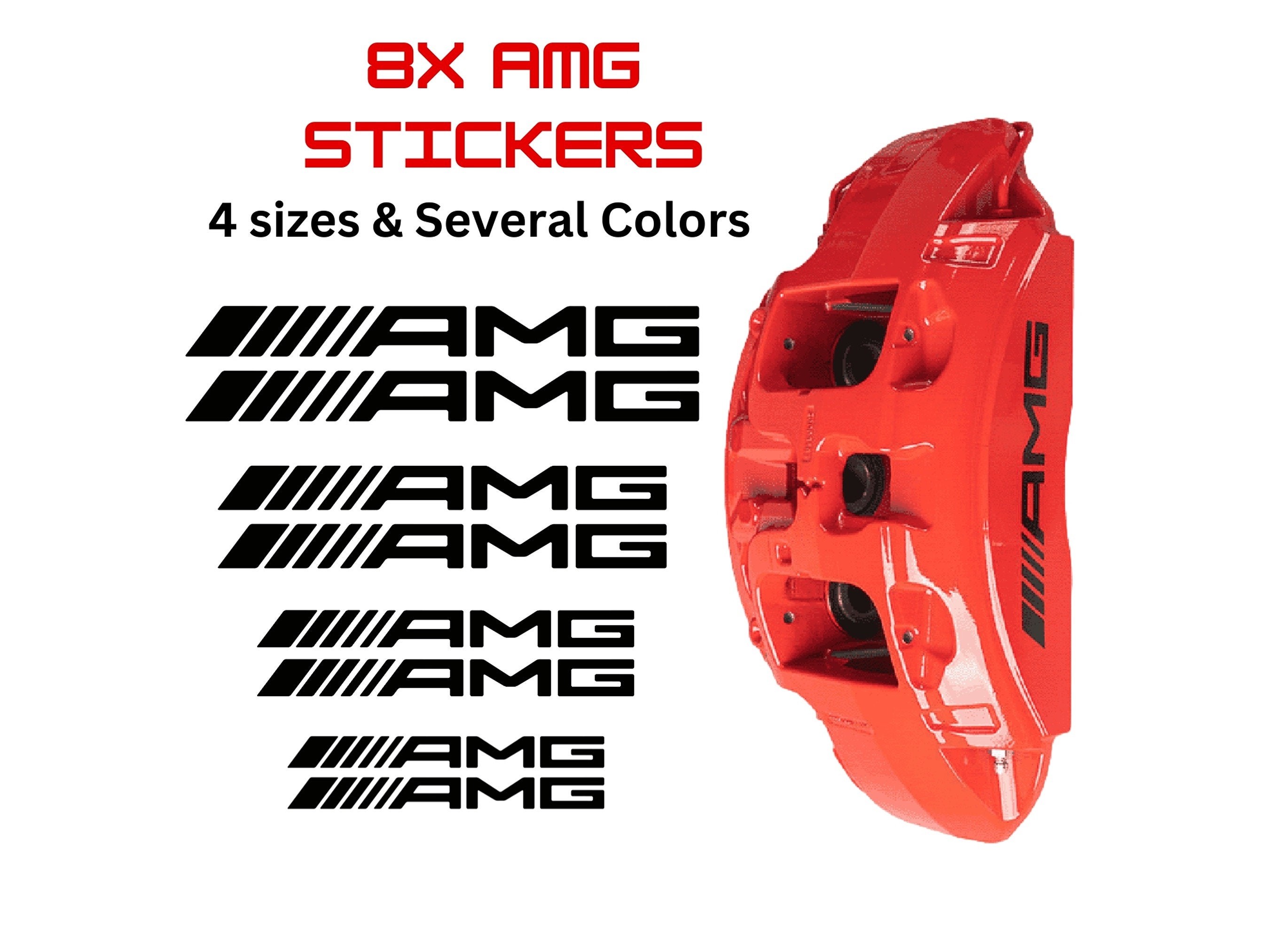 8x Mercedes AMG Brake Caliper Decal Stickers, Brake Caliper Decals ...