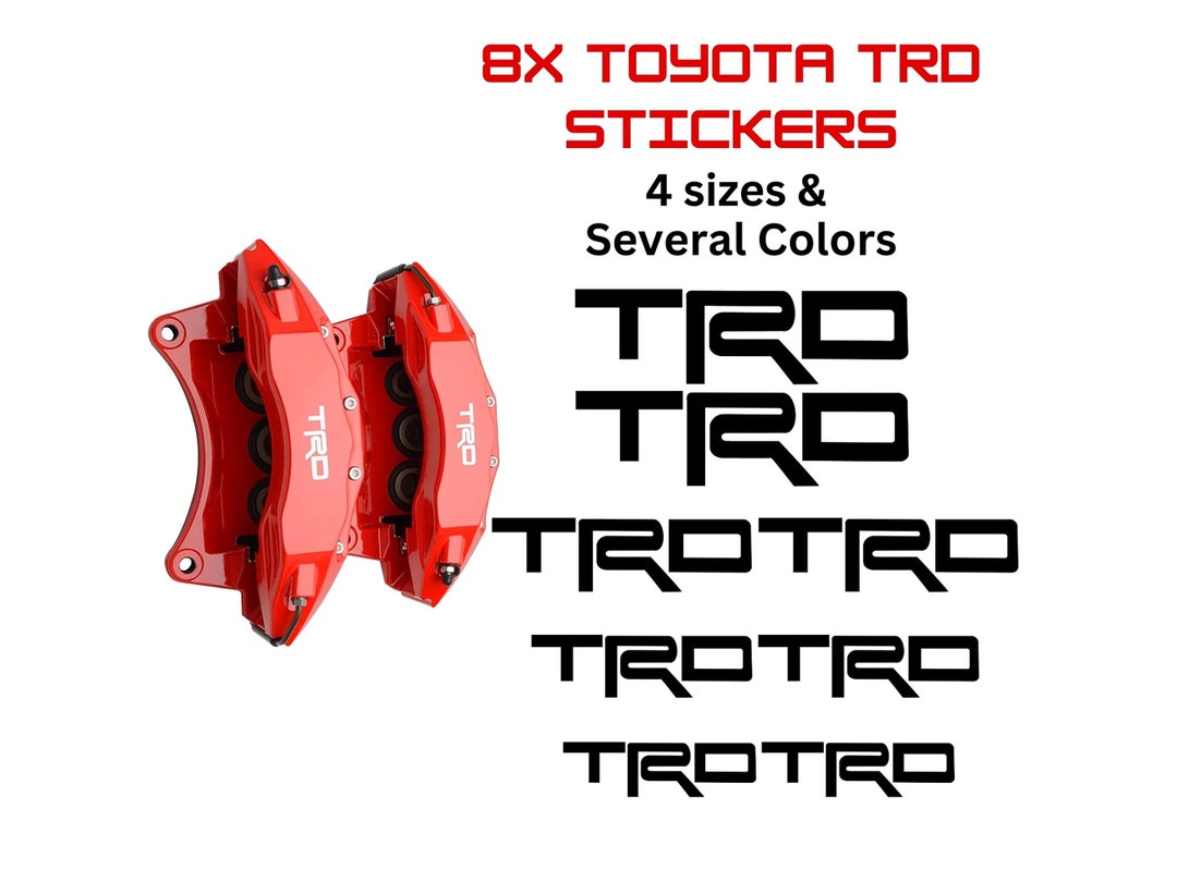 8x Toyota TRD Brake Caliper Decal Stickers, Brake Caliper Decals, Brake Caliper Stickers, Car ...