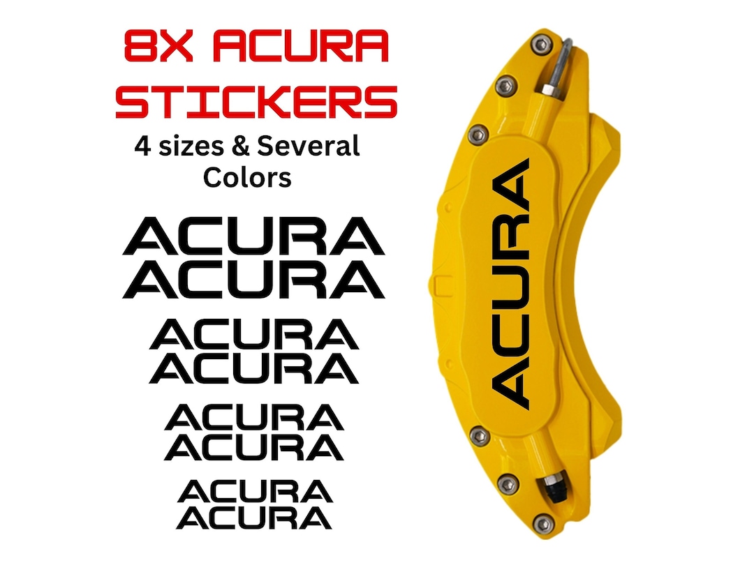 Acura Brake Caliper Decals: High-temp Vinyl Car Stickers (8x) - Etsy