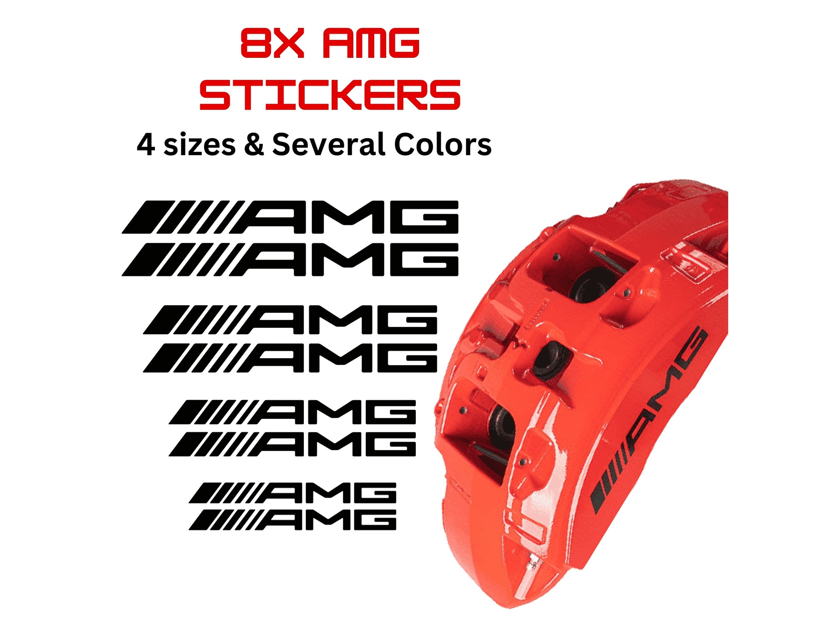 8x Mercedes AMG Brake Caliper Decal Stickers, Brake Caliper Decals, Brake Caliper Stickers, Car ...