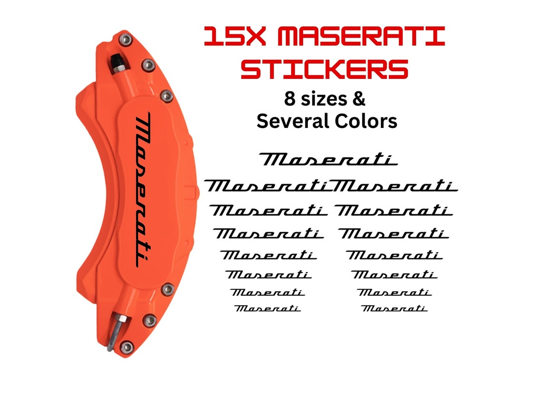 15x Maserati Caliper Decal Stickers, Brake Caliper Decals, Brake ...
