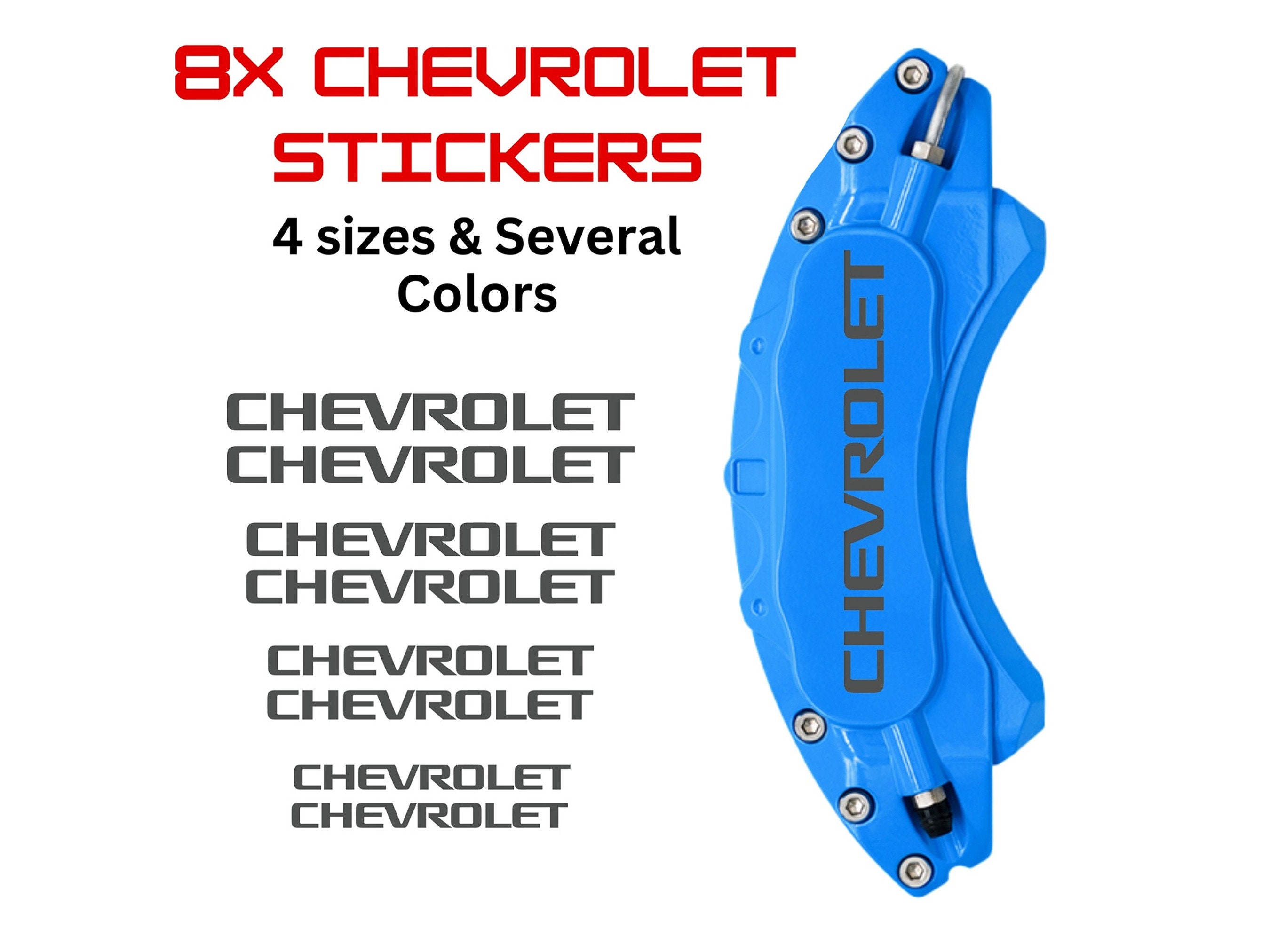 8x Chevrolet Brake Caliper Decal Stickers: High-temp Vinyl Car Decals ...