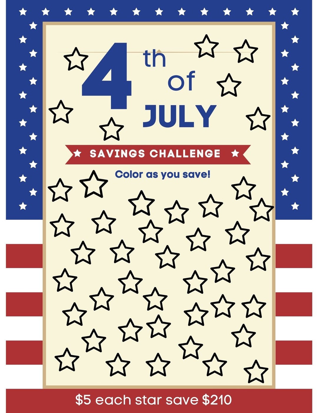 July 4th Savings Challenge - Etsy
