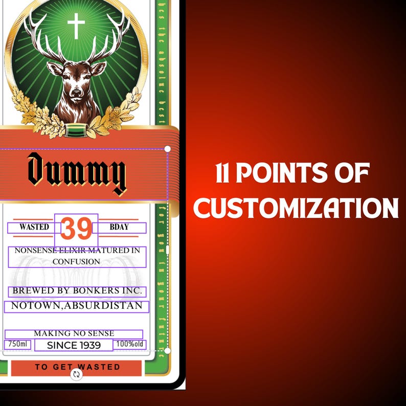 Custom Drink Label for Canva, Personalized Liqueur Bottle, Groomsmen ...