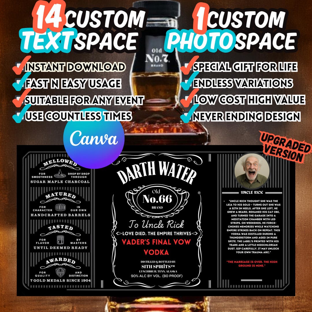 Personalized Whiskey Label Template: Vintage Groomsmen Gift (canva ...