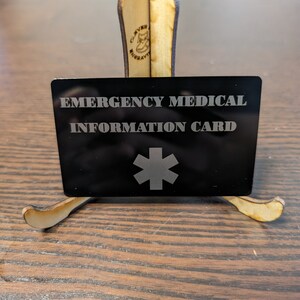 Personalized Emergency Medical Information Card, Aluminum Laser ...