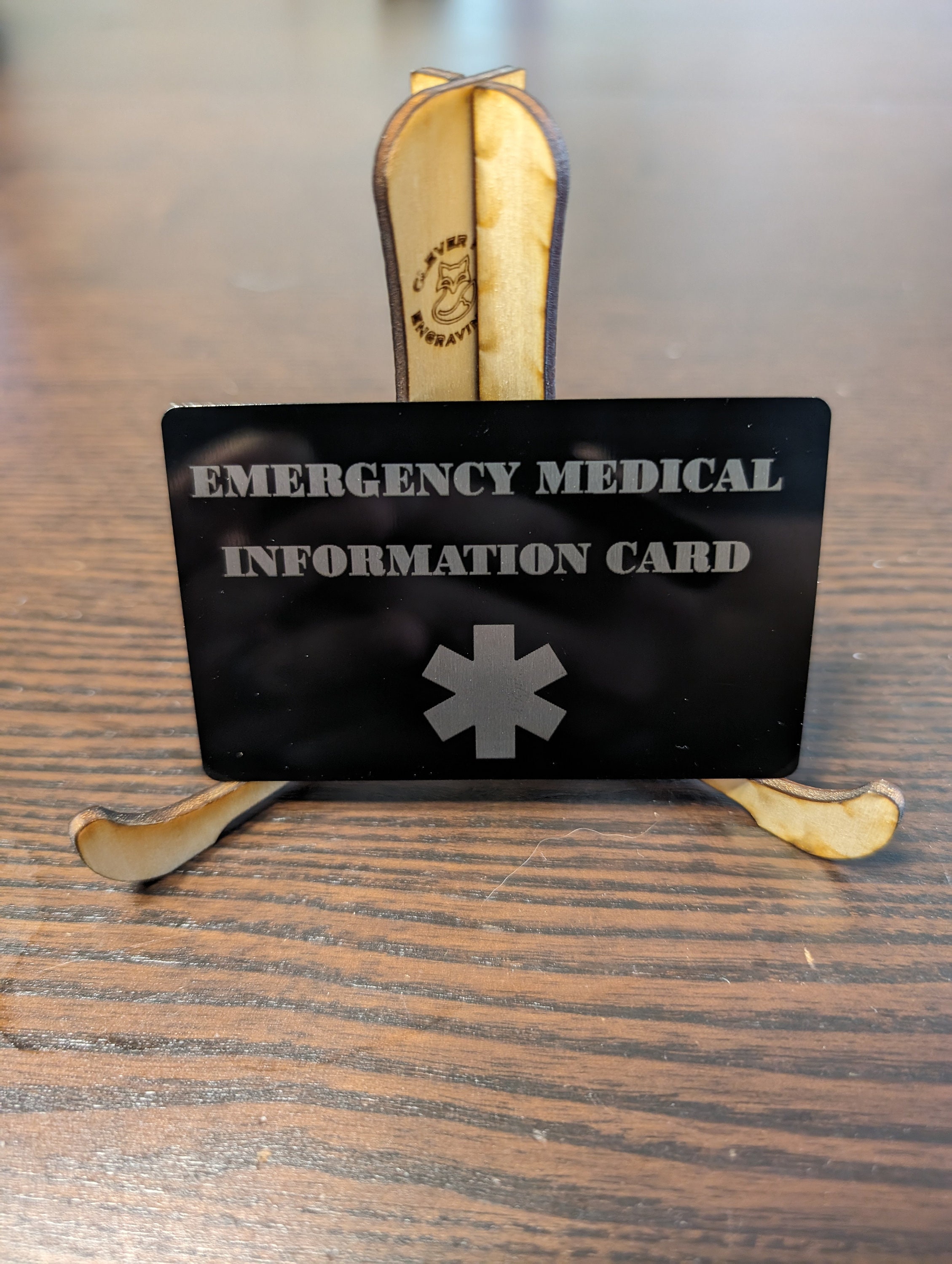 Personalized Emergency Medical Information Card, Aluminum Laser ...