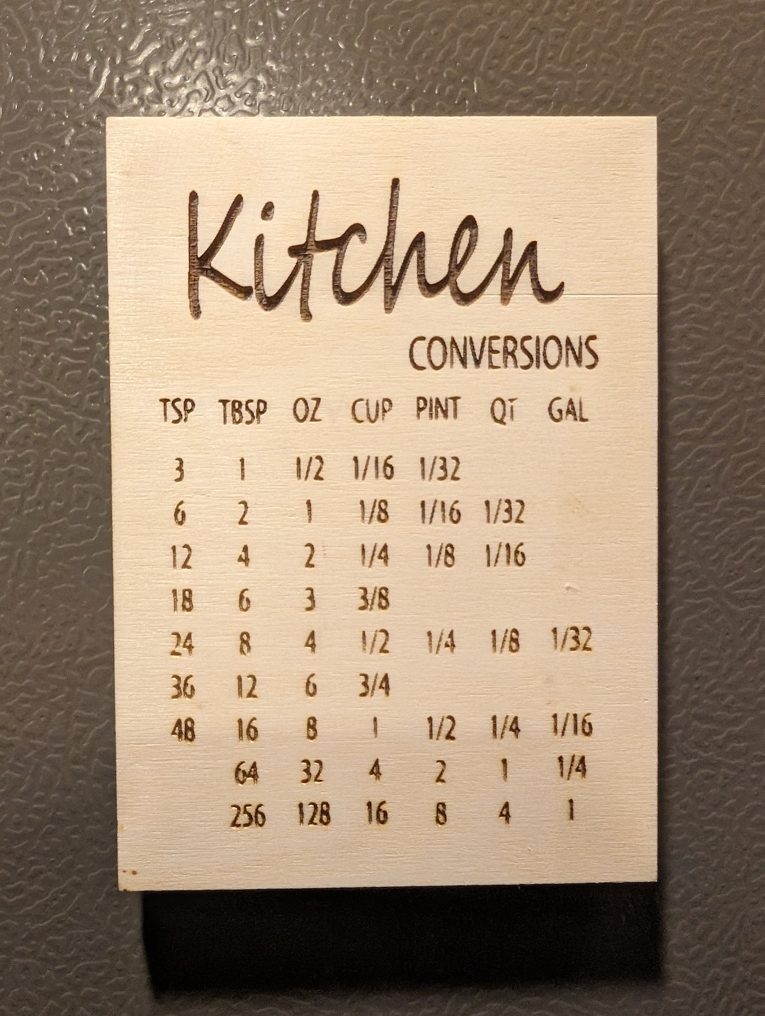 Kitchen Conversion Chart Magnet, Baking Tool, Fridge Accessory, Gift - Etsy