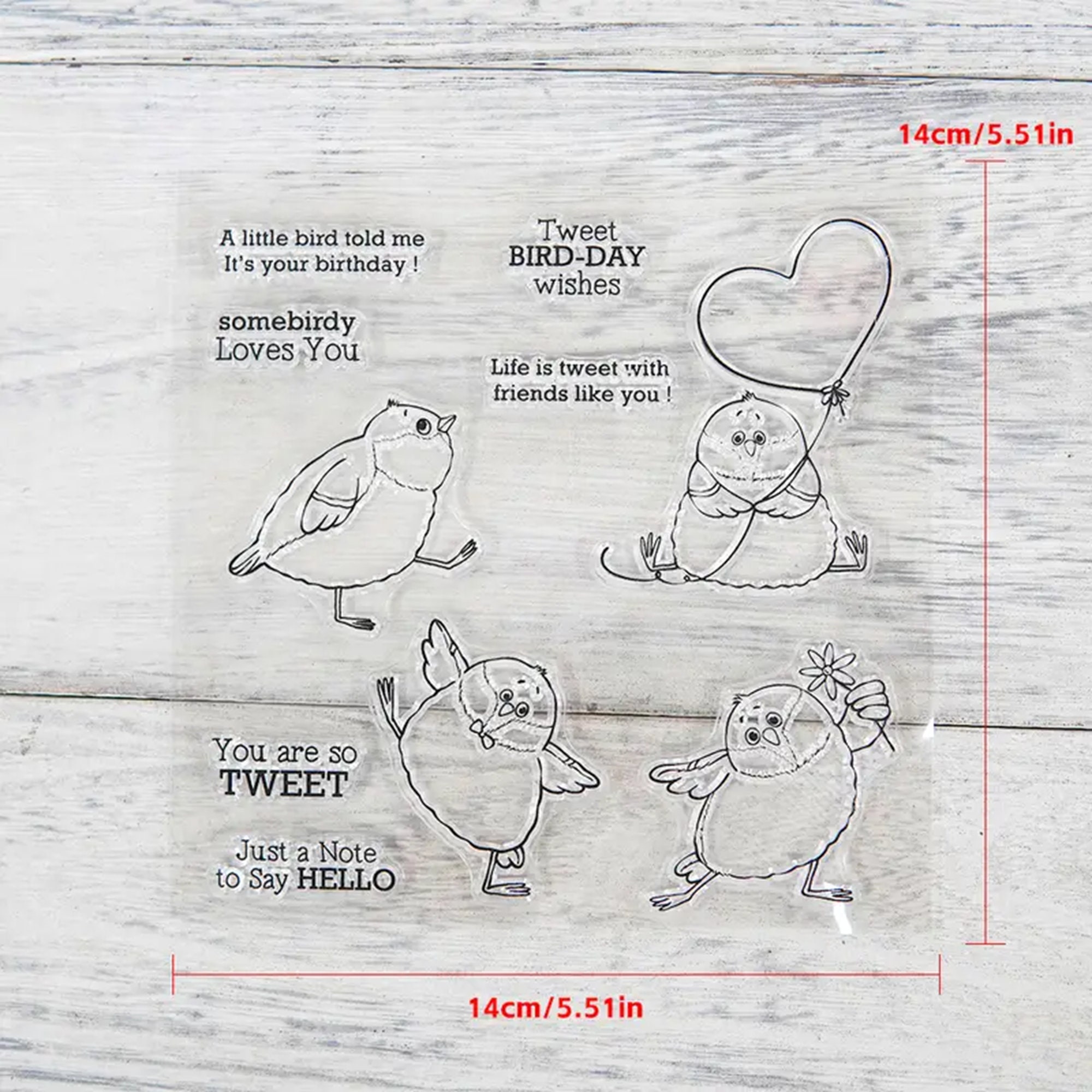 Chubby Birds Heart Balloon Life is Tweet Metal Cutting Dies Clear ...