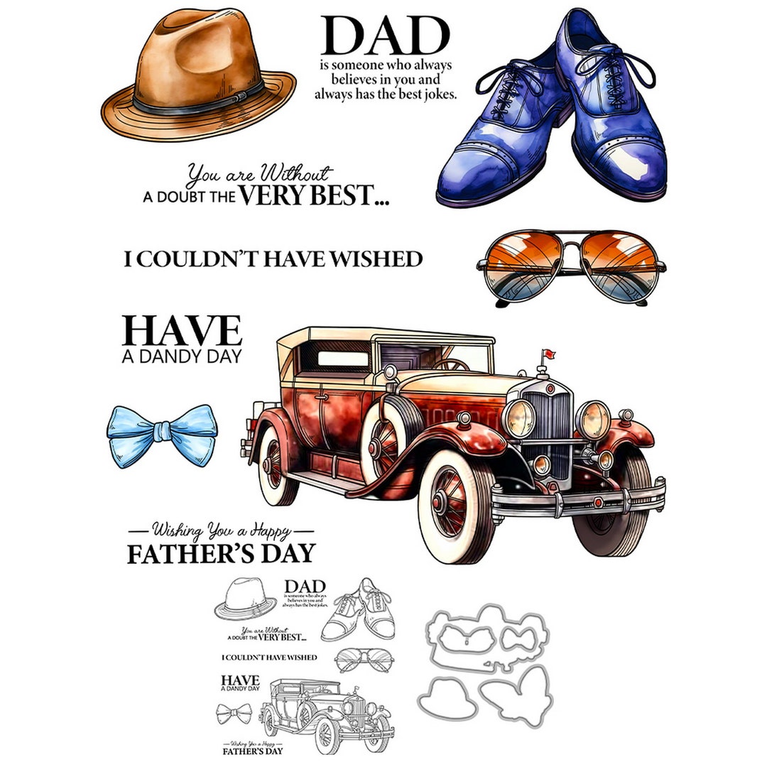 Happy Father's Day Have A Dandy Day Hat Shoes Sunglasses Car Metal ...