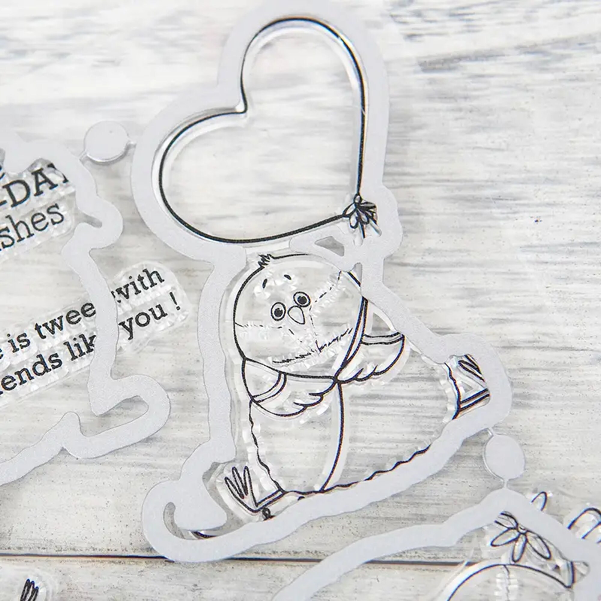 Chubby Birds Heart Balloon Life is Tweet Metal Cutting Dies Clear ...