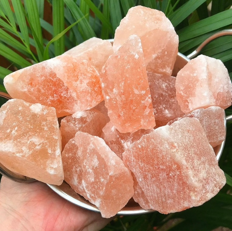 Halite Raw Crystal Chunk, Pink Himalayan Salt Rock, 100% Real ...