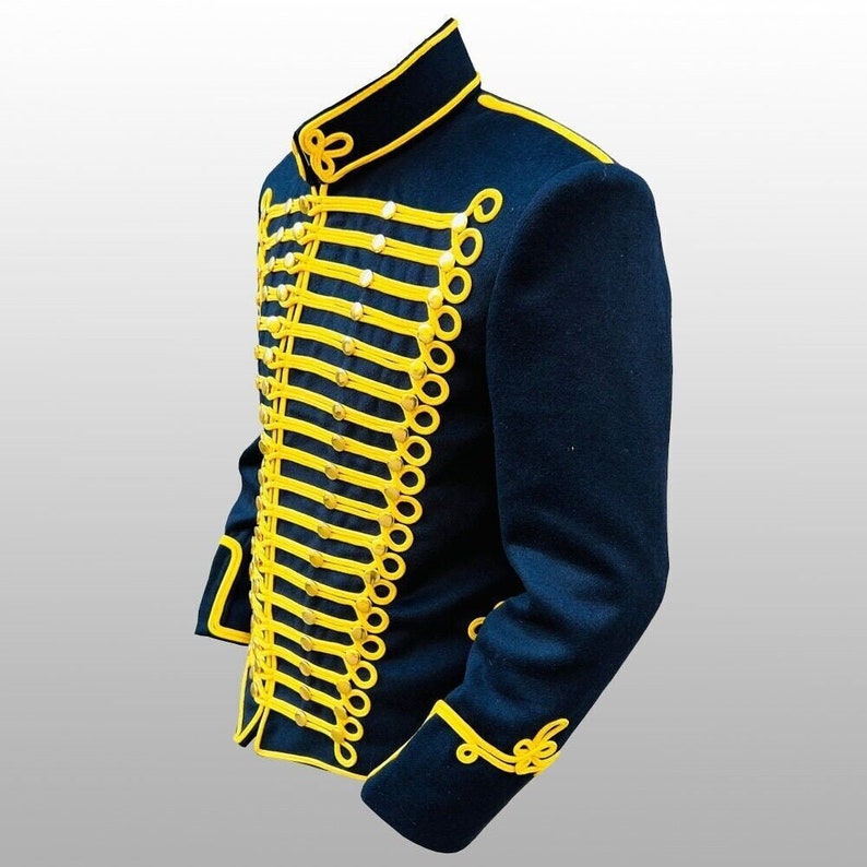 New Navy Blue Hussars Napoleon Jacket Front Heavy Golden Braid Coat - Etsy