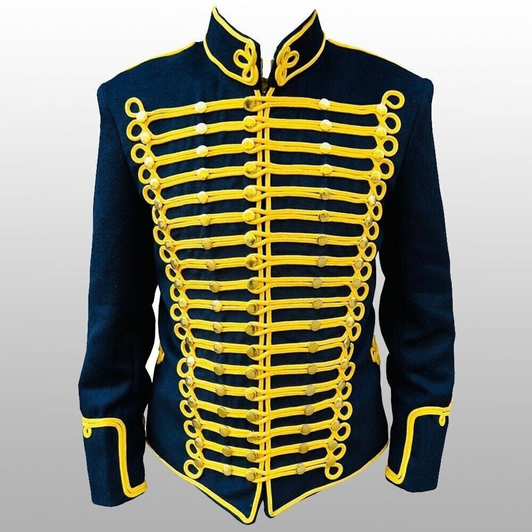 New Navy Blue Hussars Napoleon Jacket Front Heavy Golden Braid Coat - Etsy