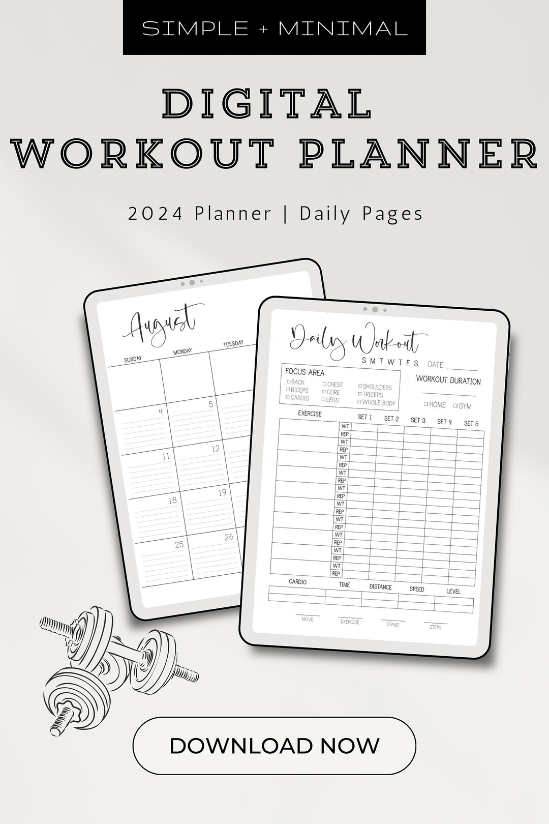 Printable Workout Tracker, Health and Fitness BUNDLE, Customizable, US ...