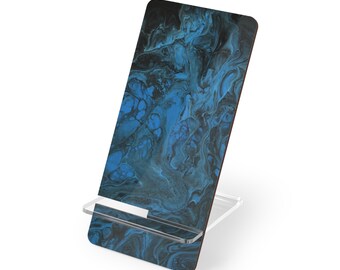 Phone Stand Blue and Gold Watercolor Mobile Display Stand for ...