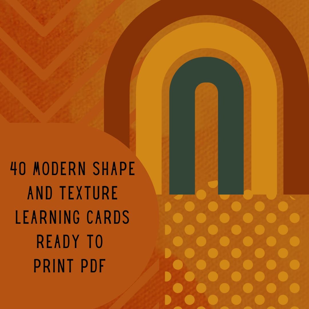 Modern Shapes and Texture Learning Cards - Etsy