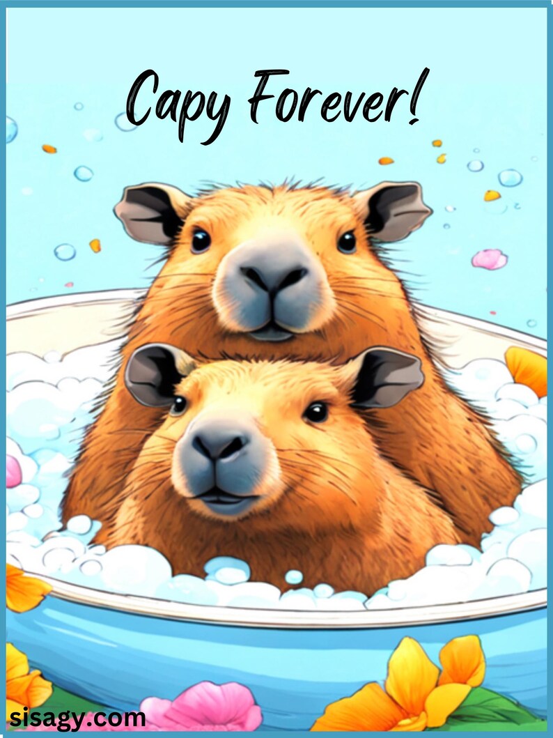 Personalized Capybara Poster- Brighten Your Home With a Unique and ...