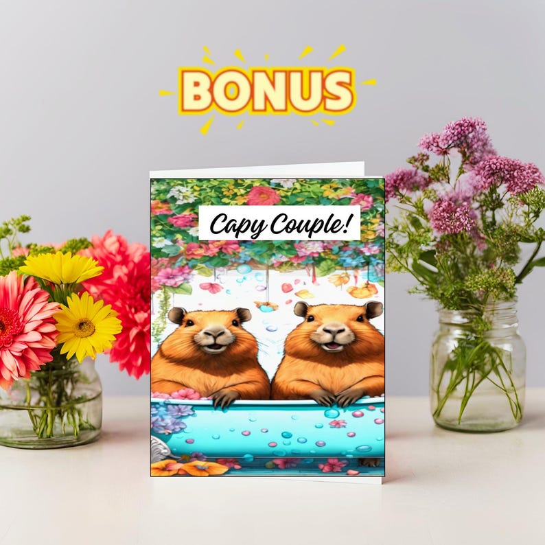 Unique Capybara Happy Birthday Card and All Occasions Cards. - Etsy
