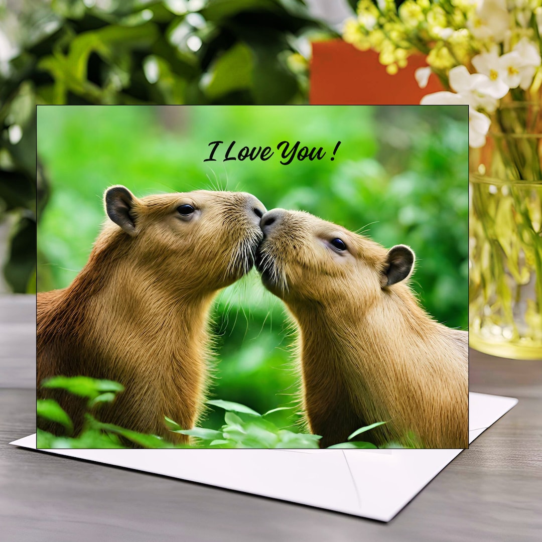 I Love You! Capybara Cards for All Occasions Card. Unique One-of-a-kind ...