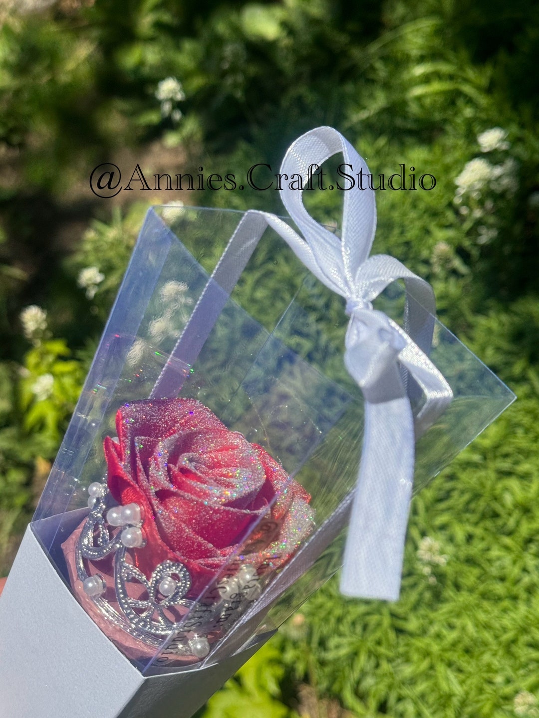 Single Forever Roses, Handmade With Ribbon and a Little Touch of ...