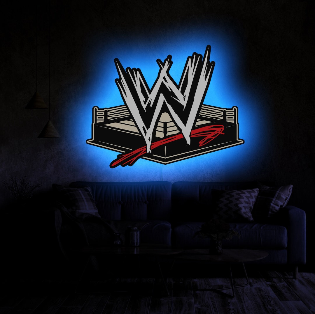 Wwe Neon Sign, Wwe Logo Decor, Wwe Led Sign, Wwe Light up Sign, Wwe ...