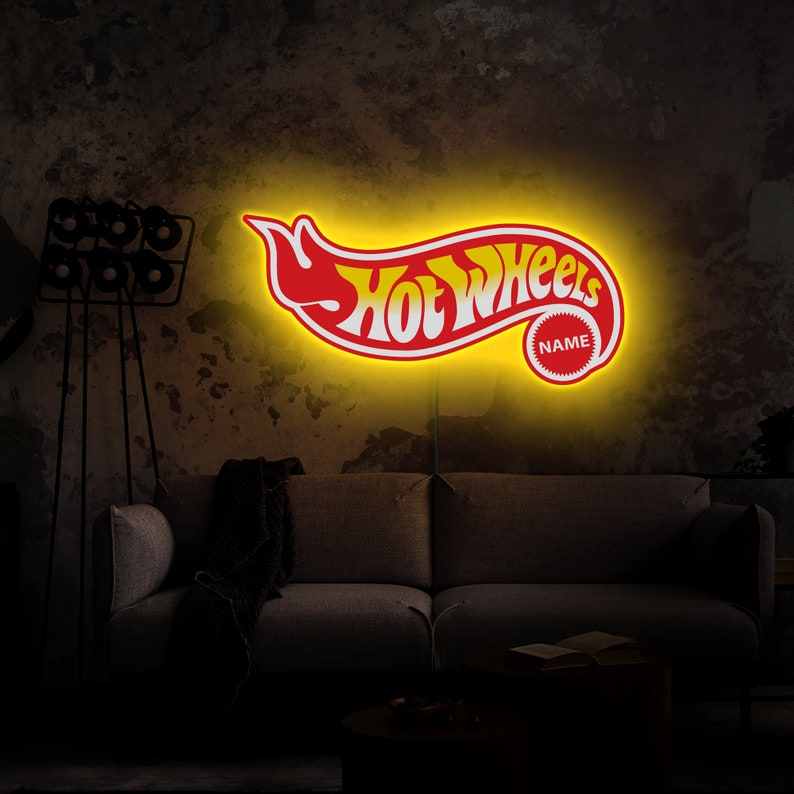 Hot Wheels Neon Sign, Hot Wheels Logo Name, Hot Wheels Led Sign, Hot ...