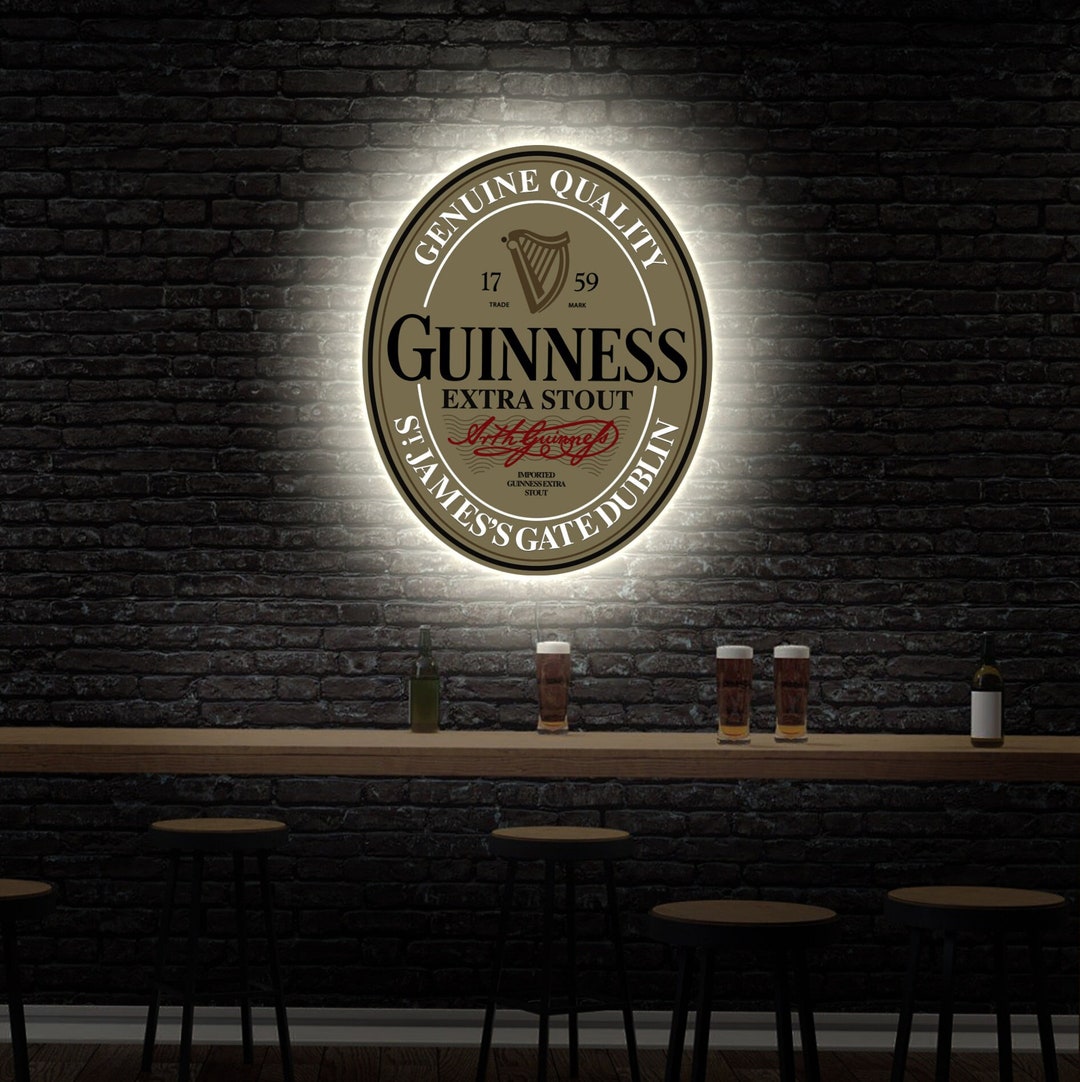 Guinness Neon Sign Guinness Logo Light Guinness Led Sign - Etsy