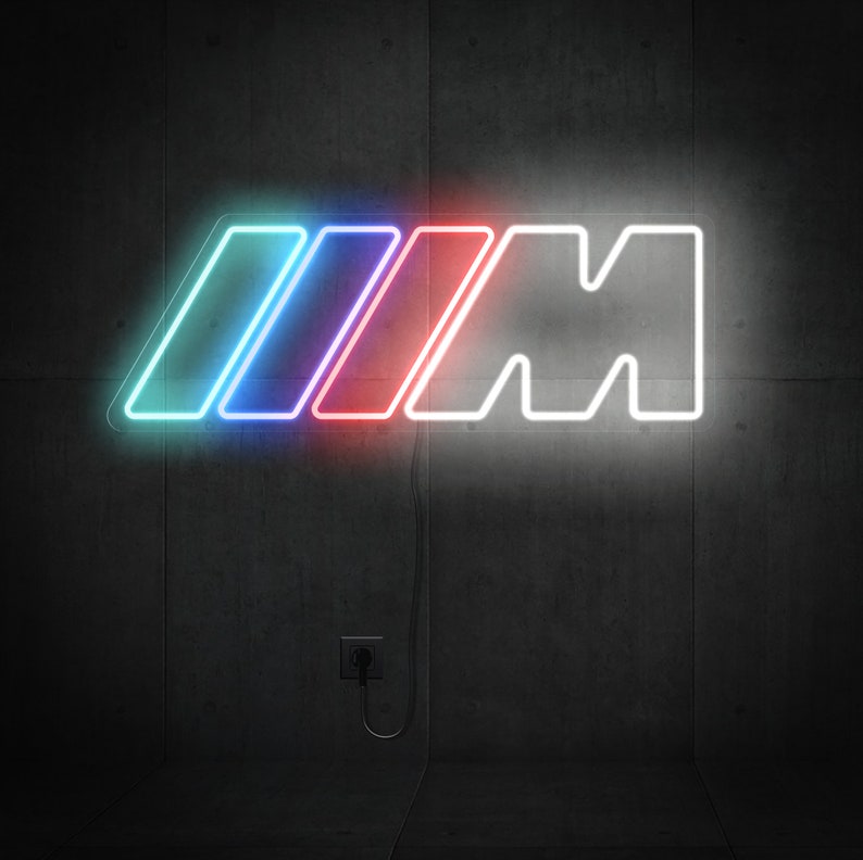 M Power Neon Sign, Bmw M Neon Sign, Bmw M Power Logo, Bmw Led Wall Sign ...