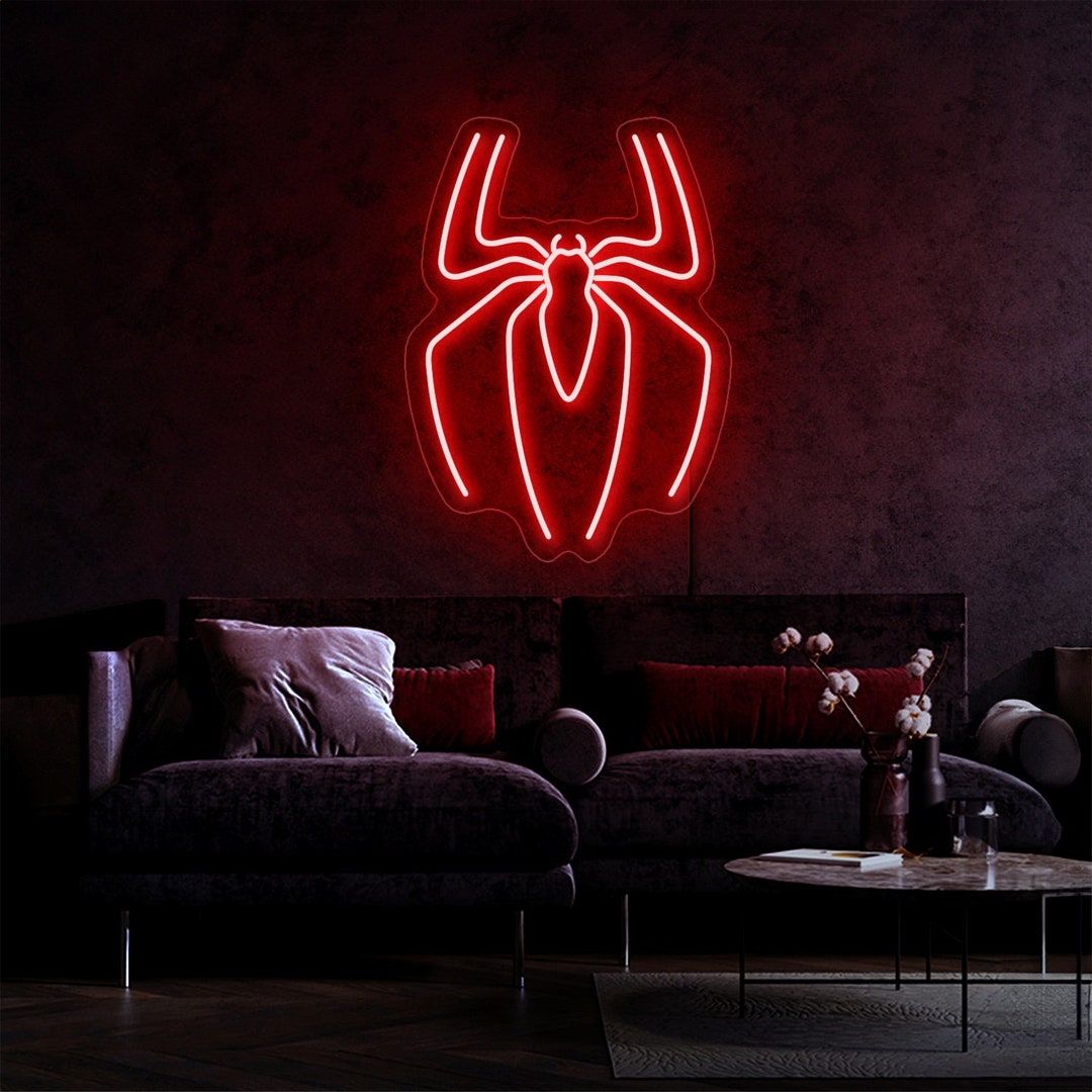 Spiderman Neon Sign, Spider Neon Sign, Spiderman Logo, Spider Led ...