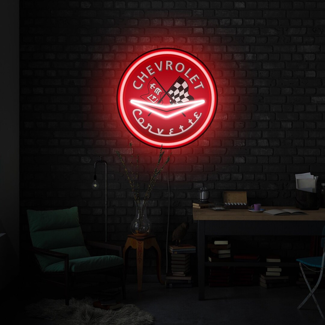 Corvette Neon Sign, Corvette Led Logo, Corvette Light up Sign, Corvette ...