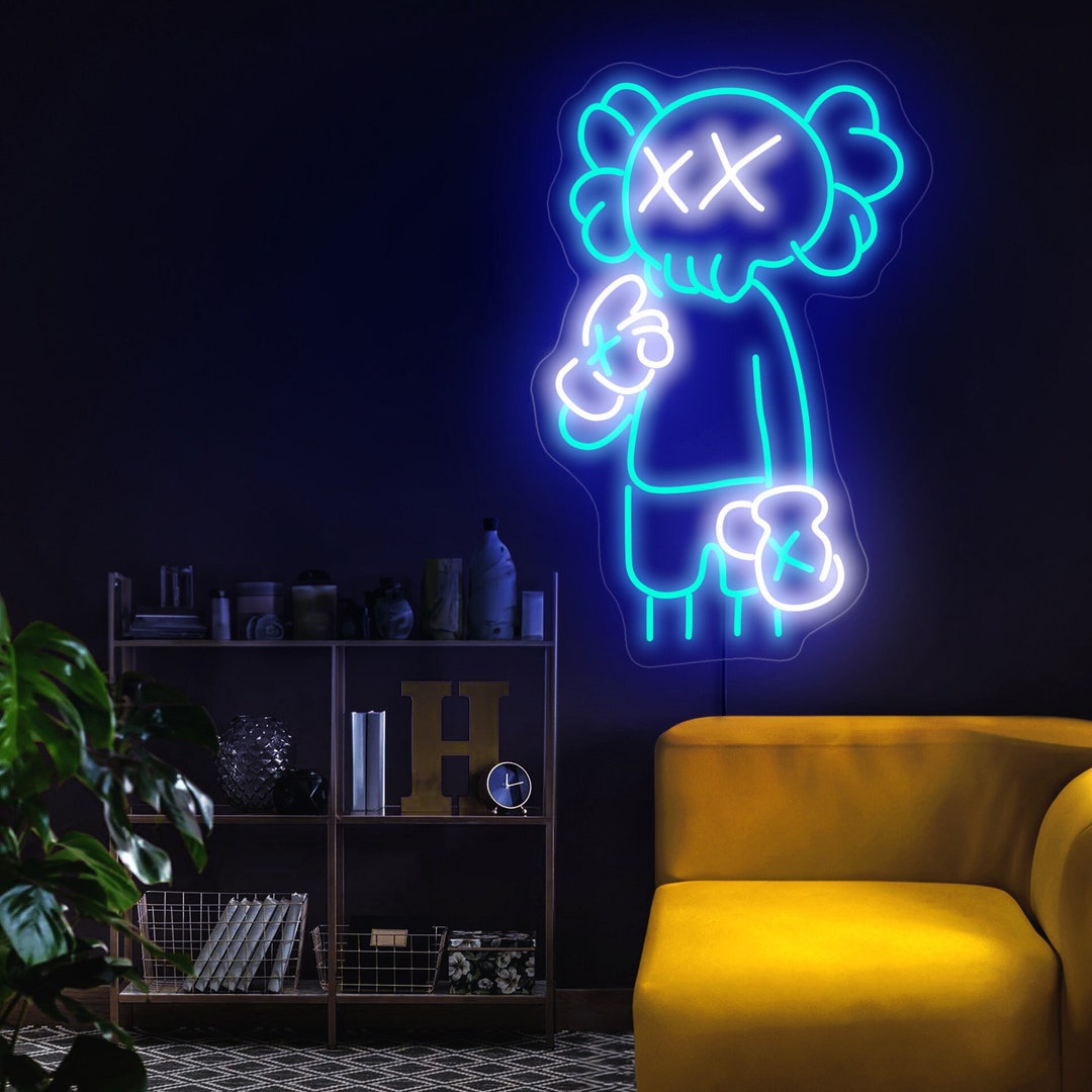 Kaws Neon Sign, Kaws Led Sign, Kaws Sign, Anime Neon Sign, Modern Neon ...