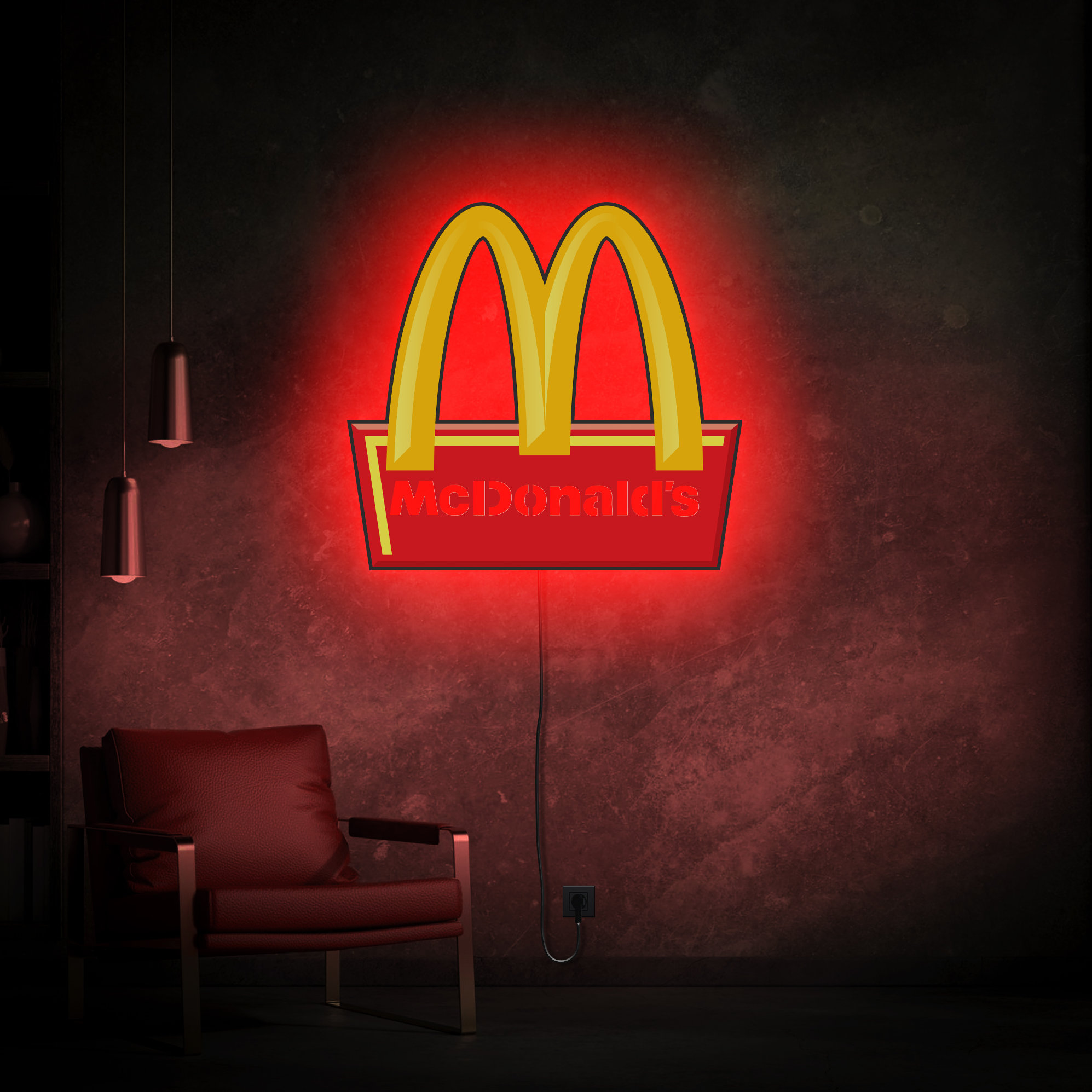 Mcdonalds Neon Sign, Mcdonalds Logo Lighted, Mcdonalds Led Decor ...