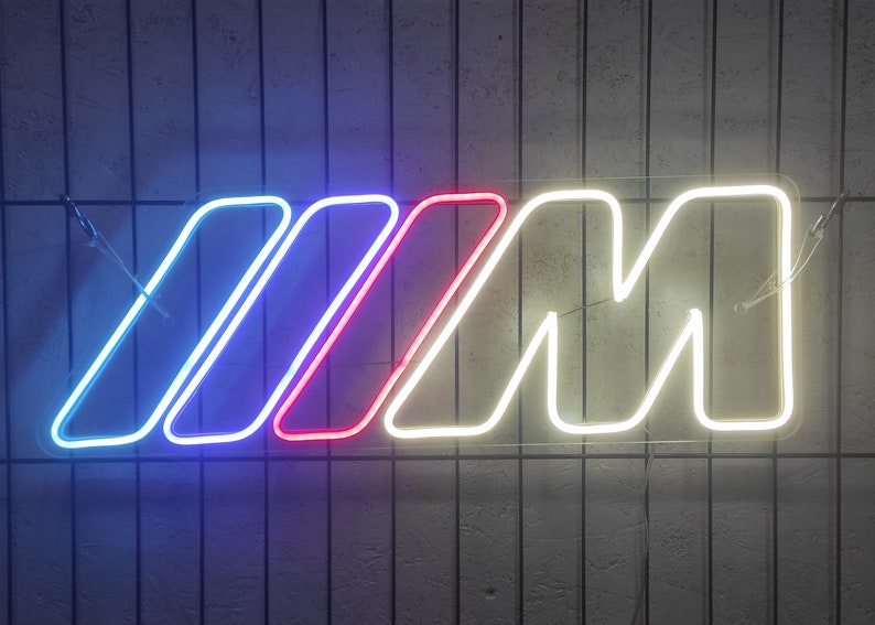 M Power Neon Sign, Bmw M Neon Sign, Bmw M Power Logo, Bmw Led Wall Sign ...