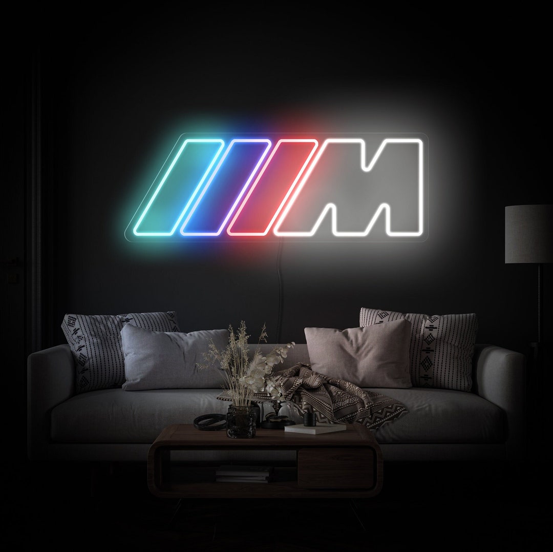 M Power Neon Sign, Bmw M Neon Sign, Bmw M Power Logo, Bmw Led Wall Sign ...