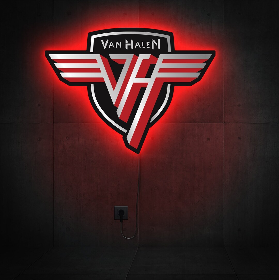 Van Halen Neon Light, Van Halen Led Sign, Van Halen Logo Lighted, Van ...