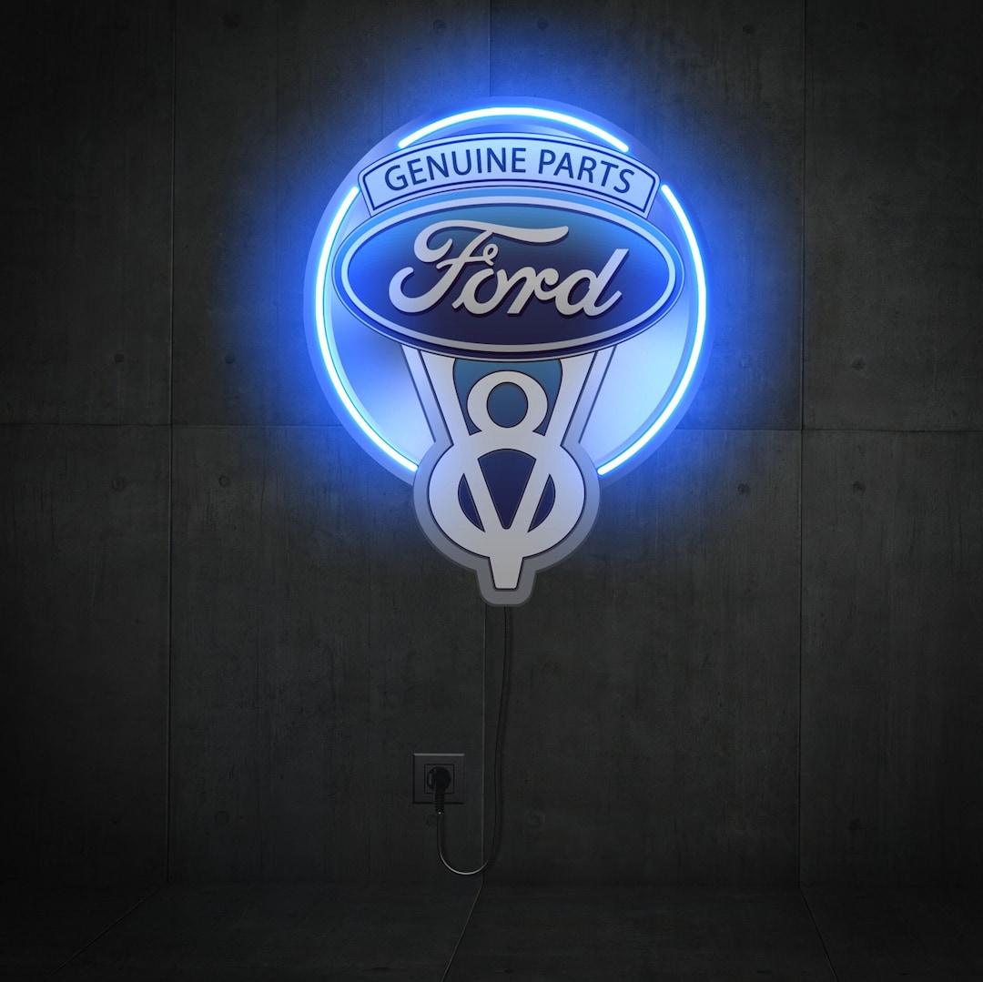 Ford Logo Led Sign, Ford V8 Sign, Ford Neon Sign, Ford Light up Sign ...