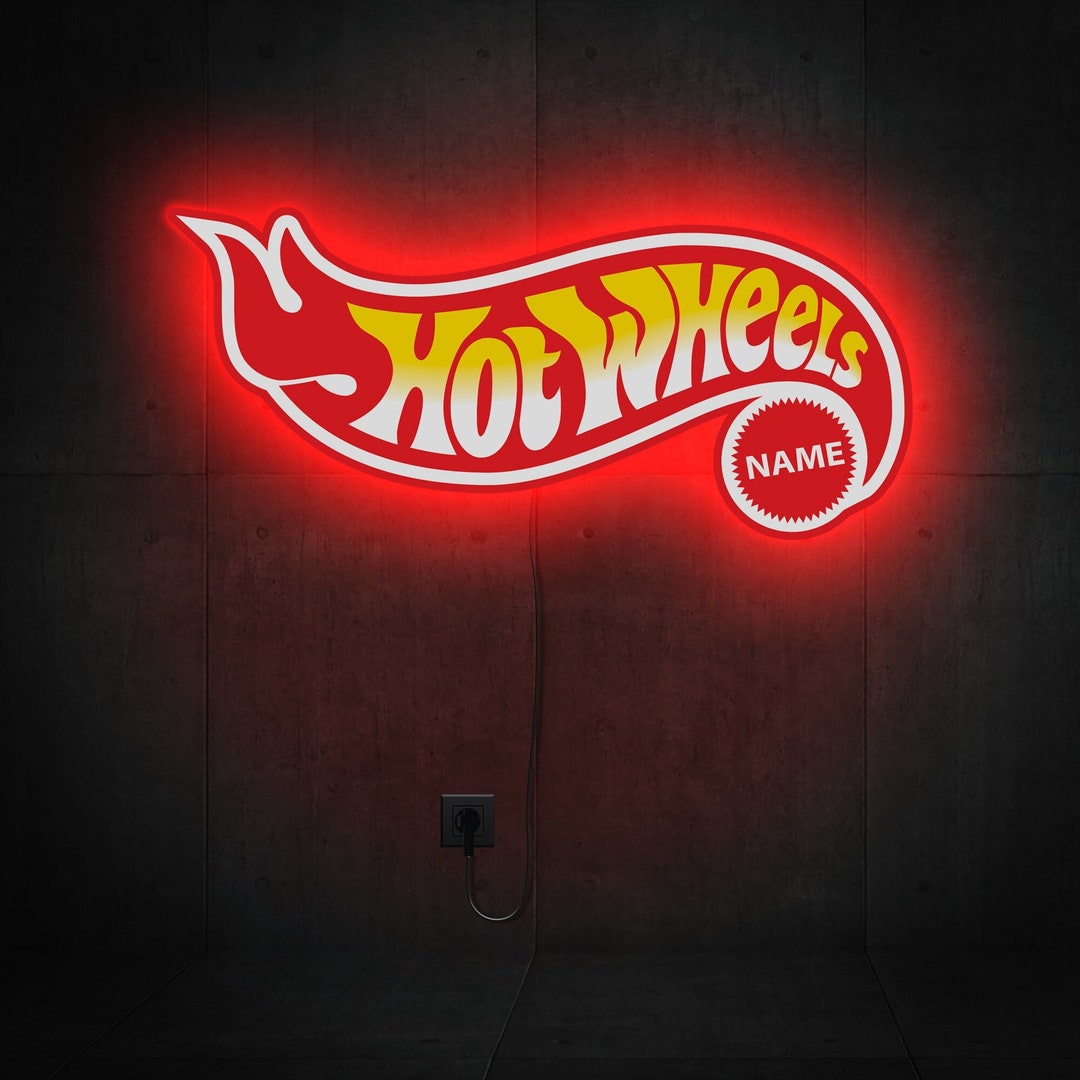 Hot Wheels Neon Sign, Hot Wheels Logo Name, Hot Wheels Led Sign, Hot ...