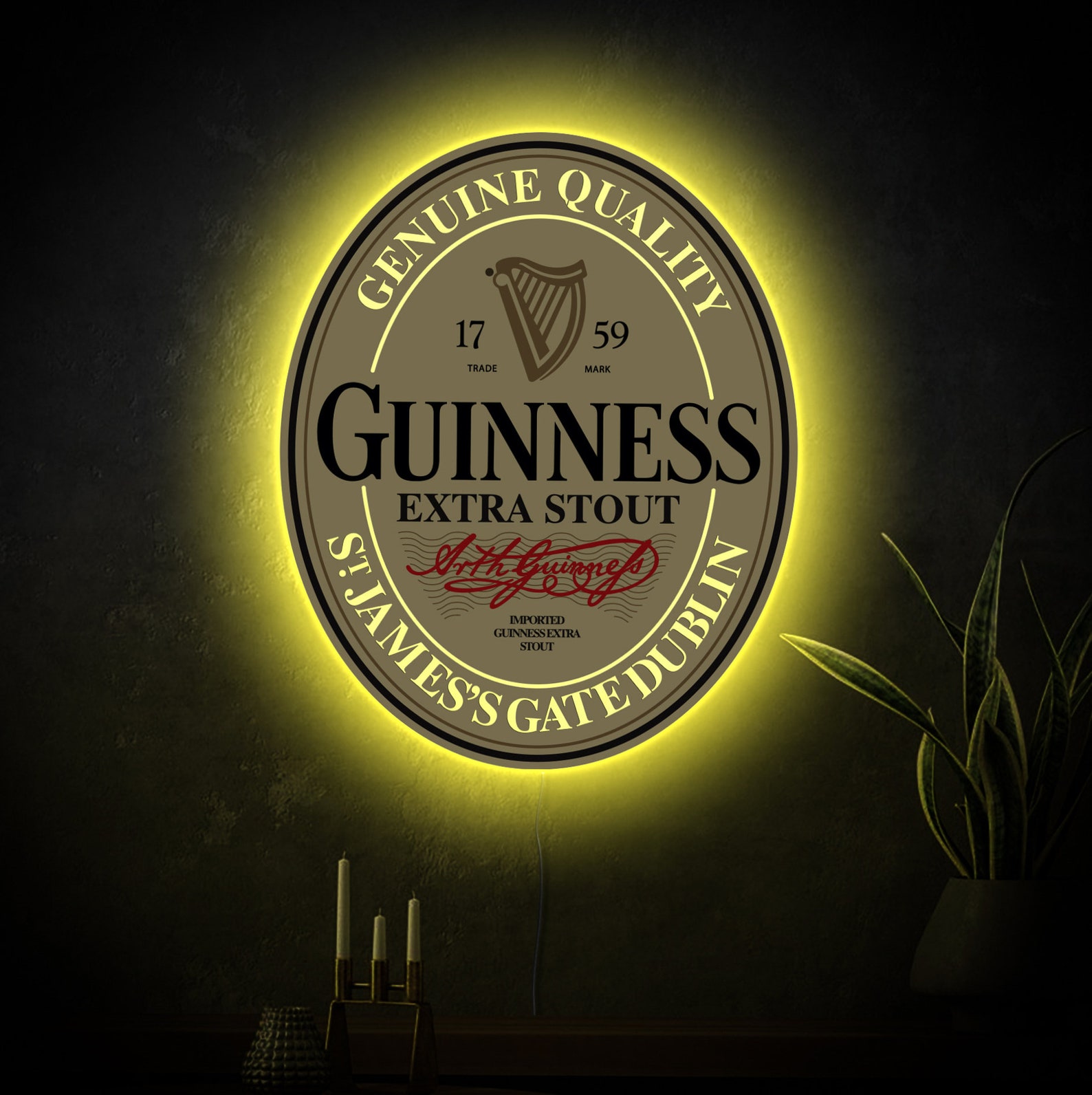 Guinness Neon Sign Guinness Logo Light Guinness Led Sign - Etsy
