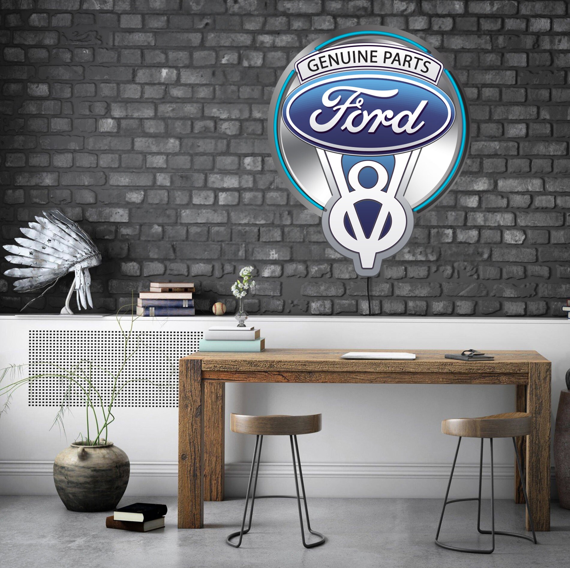 Ford Logo Led Sign, Ford V8 Sign, Ford Neon Sign, Ford Light up Sign ...