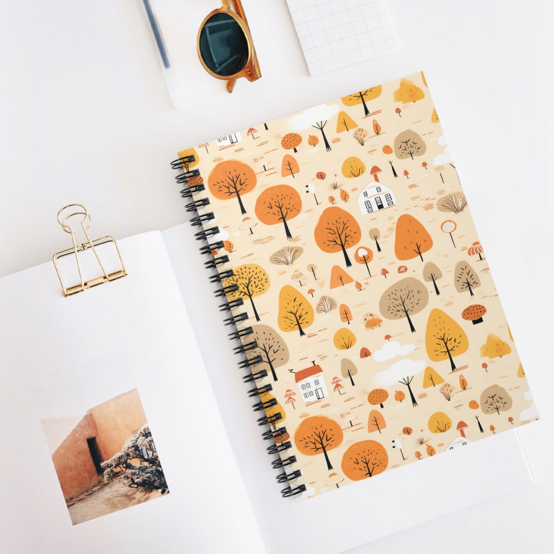 Autumn Design Spiral Notebook Ruled Journal, Cute Journal, Journal 