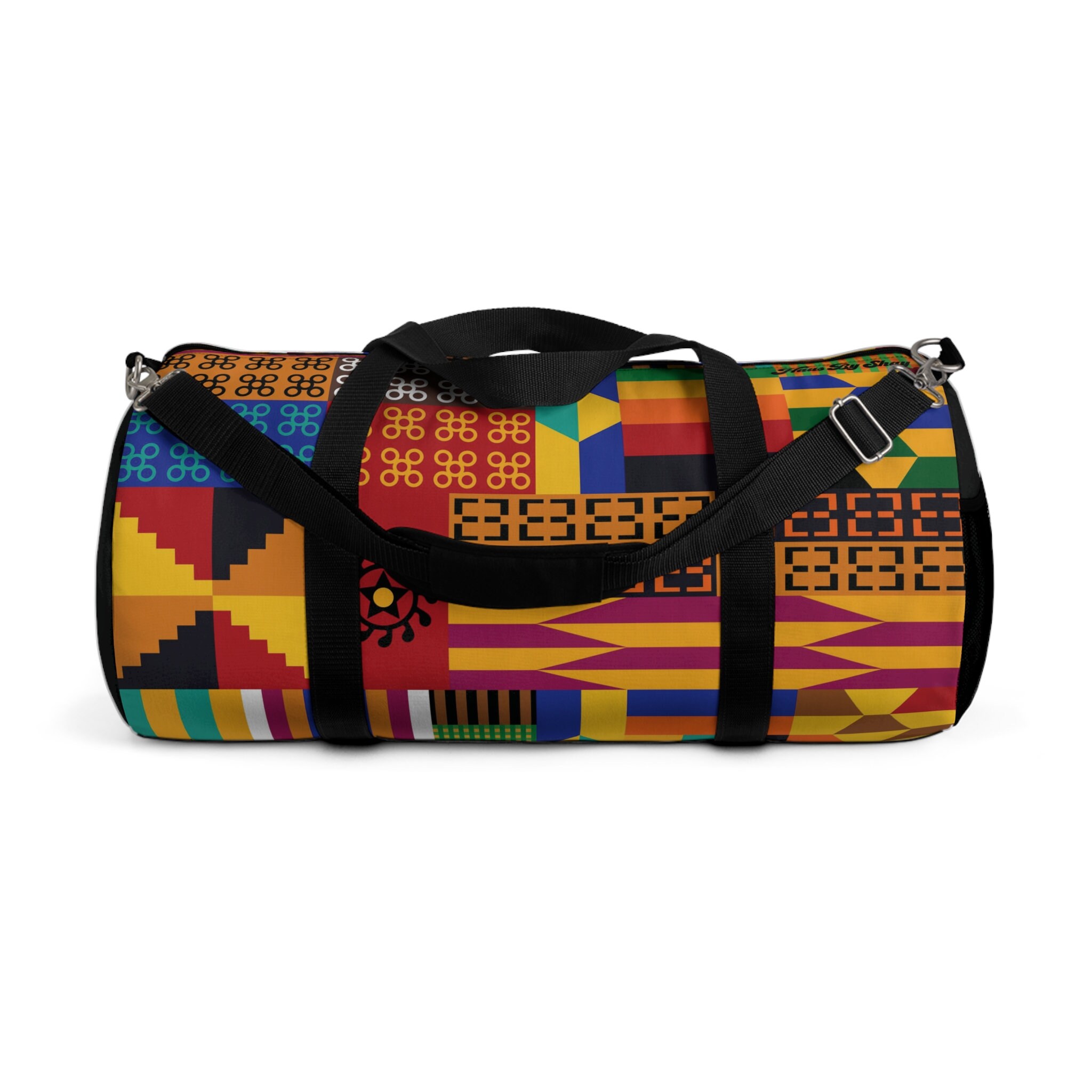 African Tribal Duffel Bag, Kente Cloth Design, Two Sizes, Ethnic Travel ...