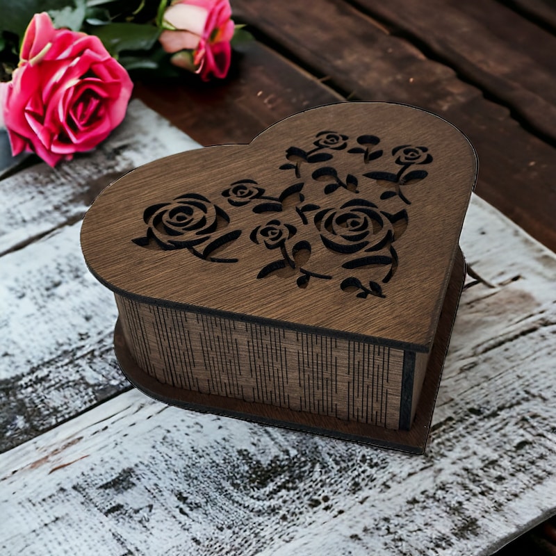 Wooden Heart Box - Etsy UK