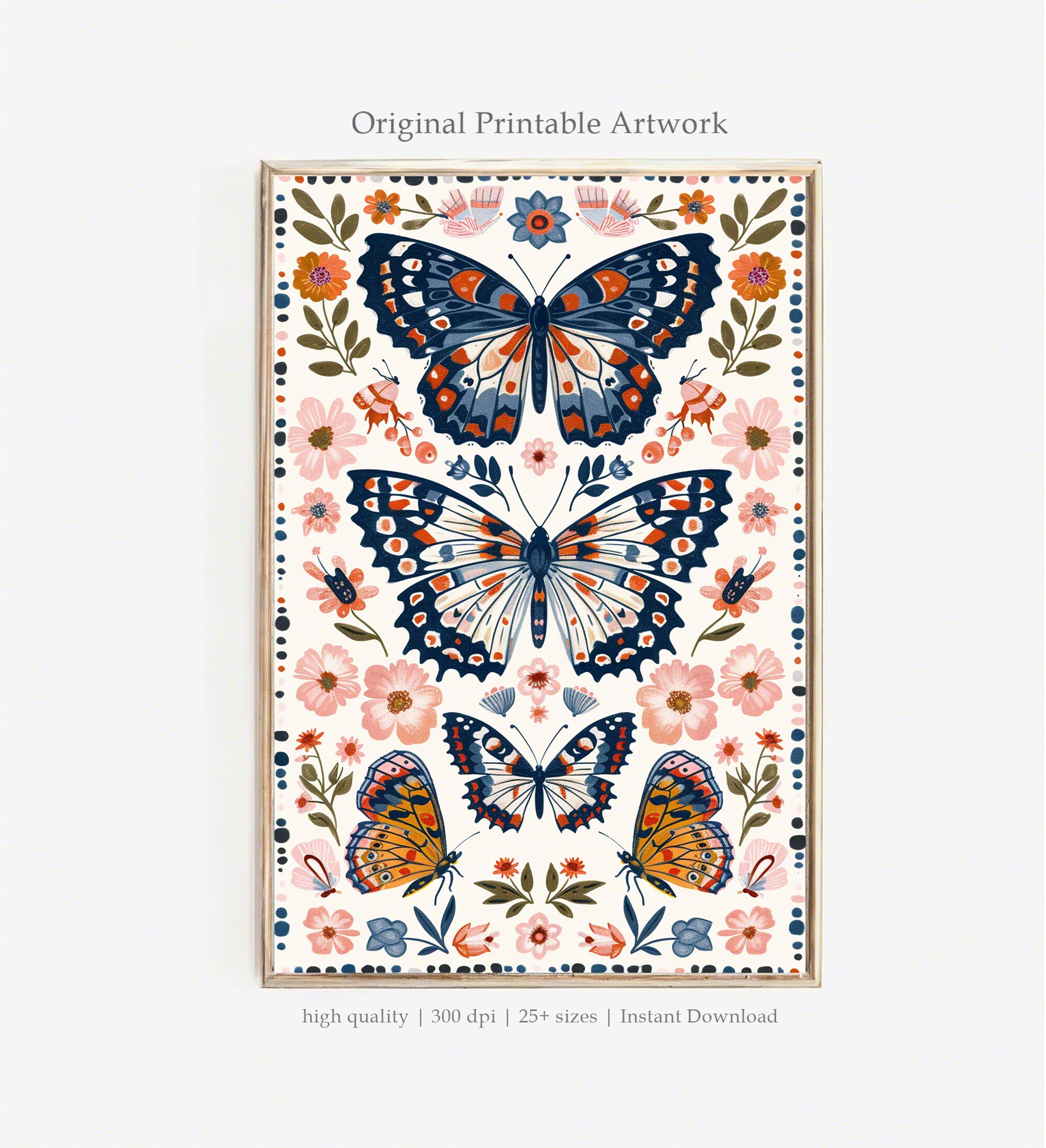 Butterfly Collection PRINTABLE Art Botanical Wall Decor Nature ...